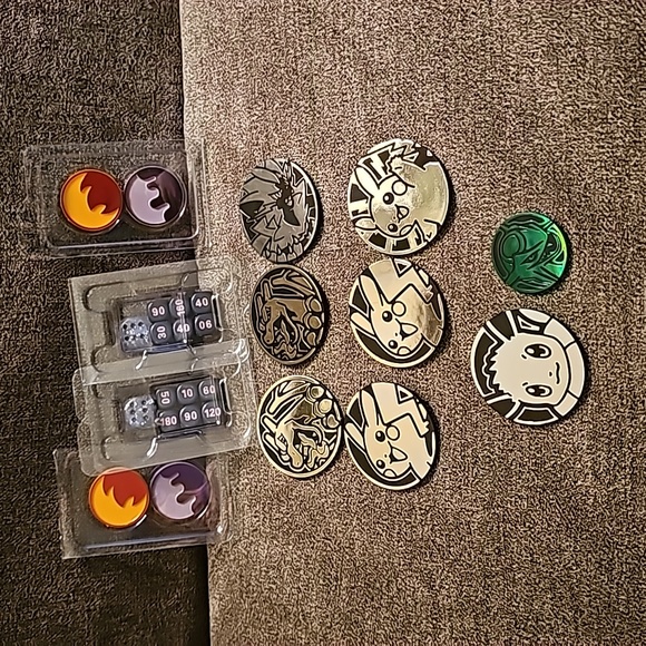 Pokemon | Games | Pokemon Tcg Coin Lot And Dice Rayquaza Pikachu Eevee ...